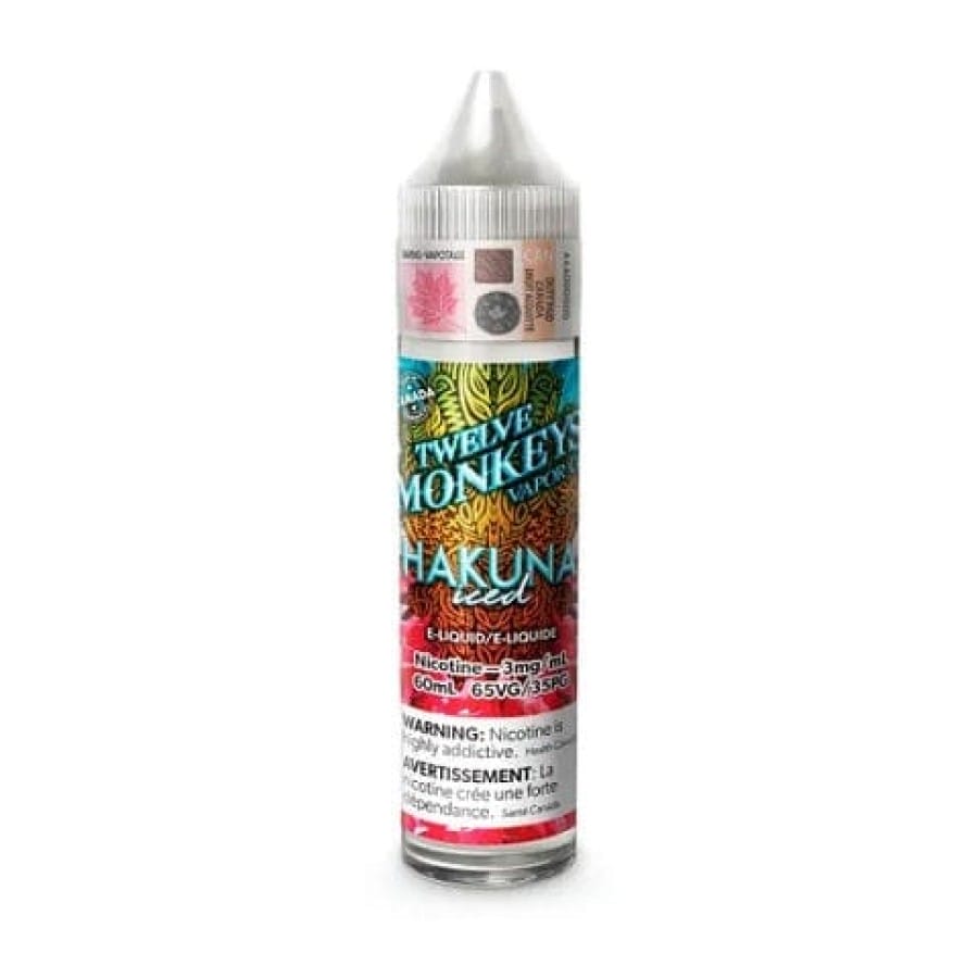 Twelve Monkeys Ice Age 60ml Freebase Juice Hakuna 3mg - Vanilla Vape